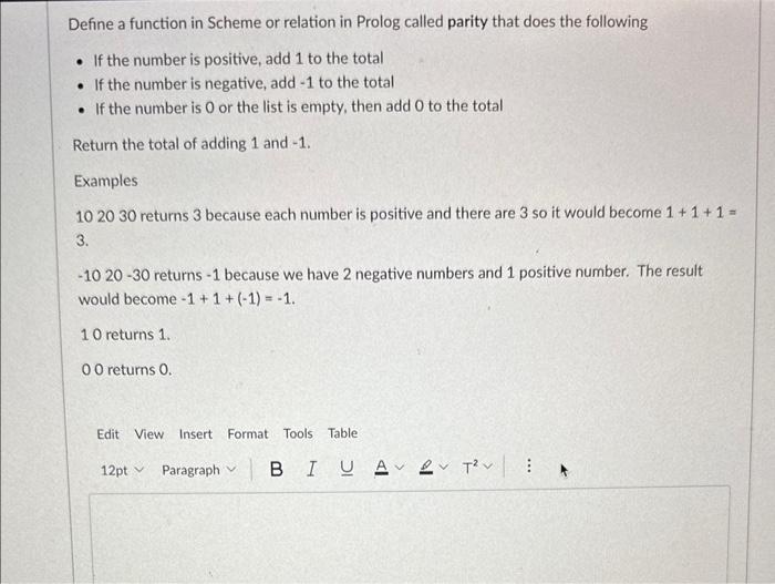 Solved Define A Function In Scheme Or Relation In Prolog 