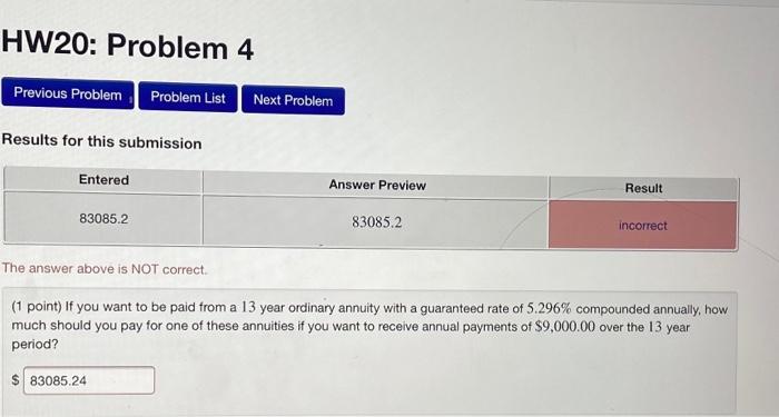 Solved Hw20 Problem 4 Previous Problem Problem List Next 0217