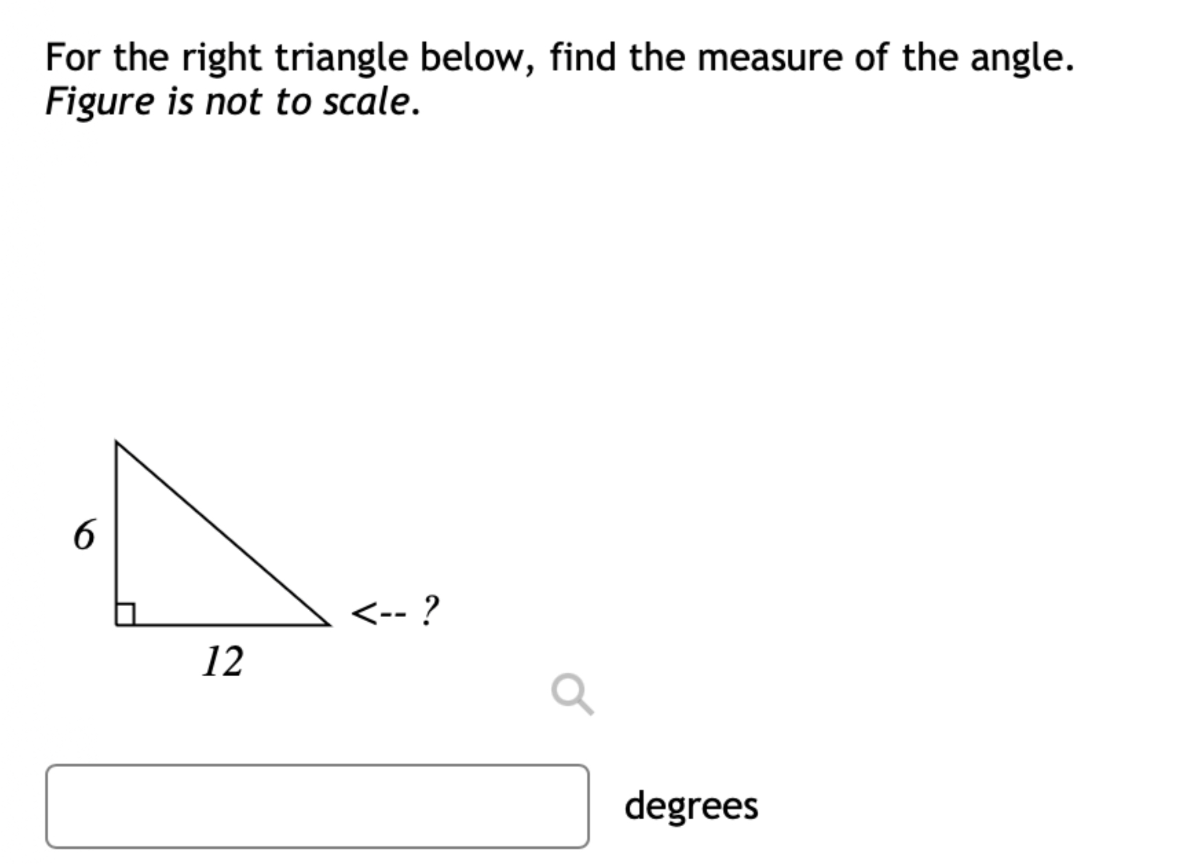 Solved For the right triangle below, find the measure of the | Chegg.com