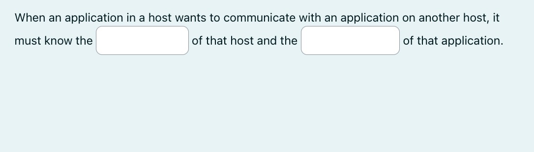 Solved When an application in a host wants to communicate | Chegg.com