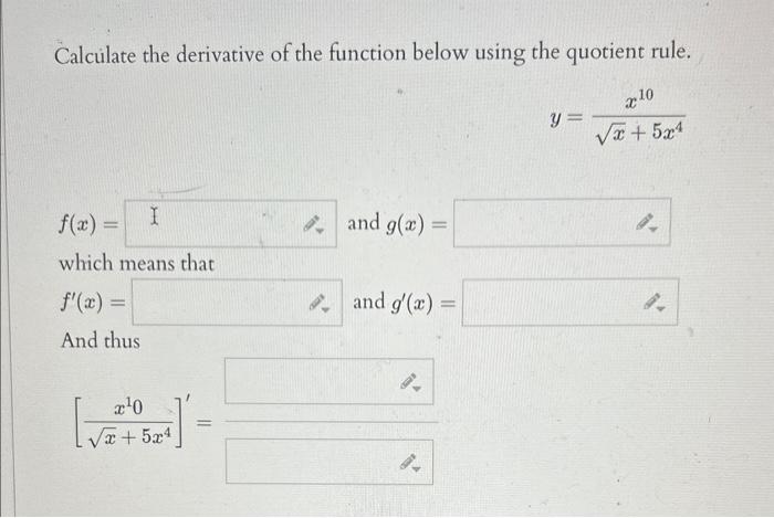 Solved Calculate the derivative of the function below using | Chegg.com