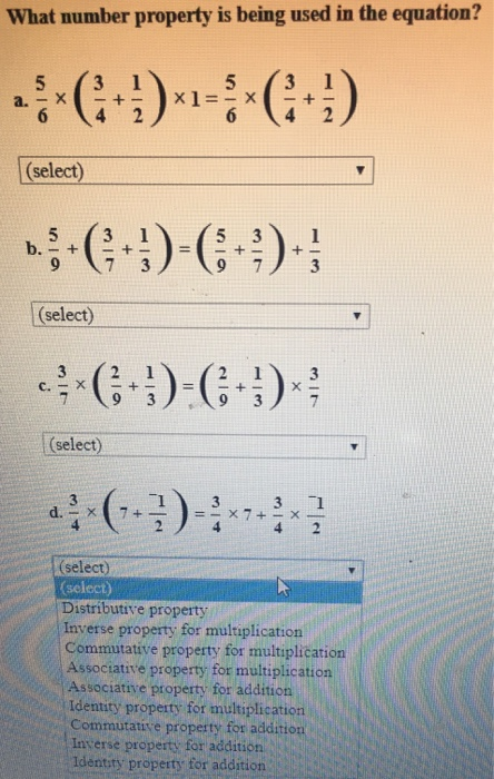 Solved What number property is being used in the equation? | Chegg.com