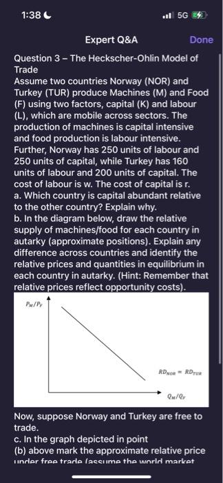 Expert Q\&A Done Question 3 - The Heckscher-Ohlin | Chegg.com