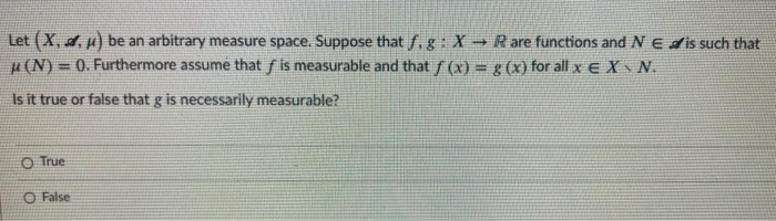 Solved Let (X, , ) be an arbitrary measure space. Suppose | Chegg.com