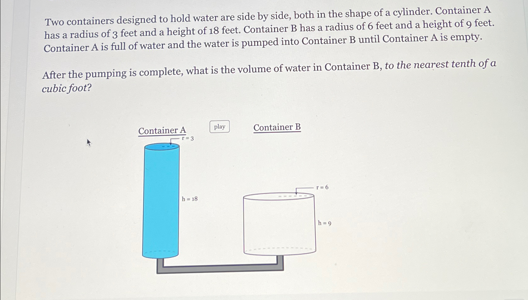 Solved Two containers designed to hold water are side by | Chegg.com