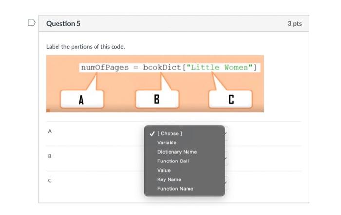 Solved Label the portions of this code. | Chegg.com