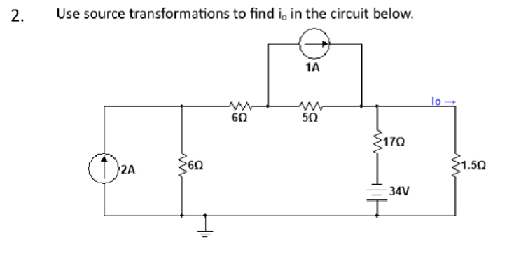 Use source transformations to find i_(0) ﻿in the | Chegg.com