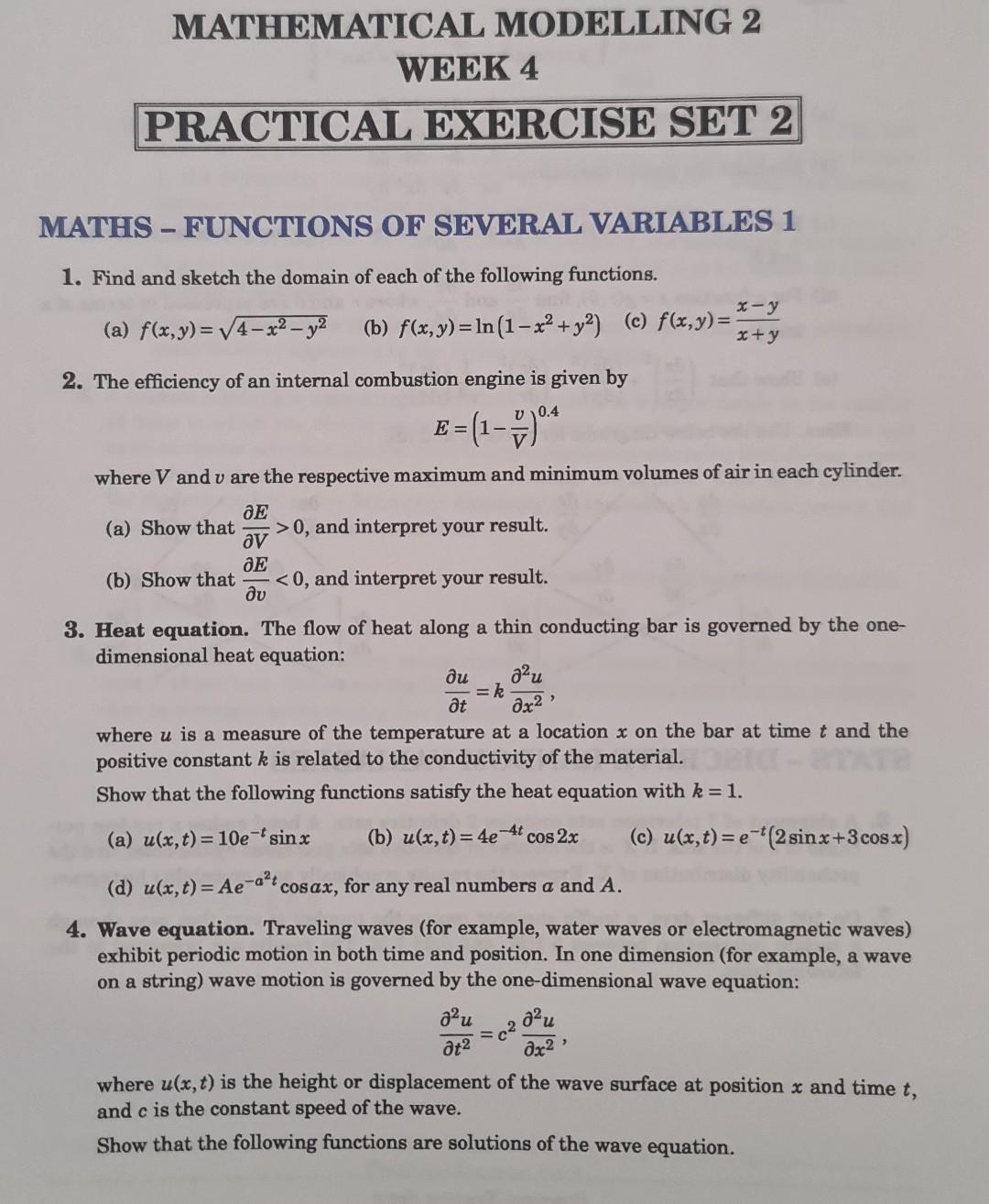 Solved MATHEMATICAL MODELLING 2 WEEK 4 PRACTICAL EXERCISE | Chegg.com