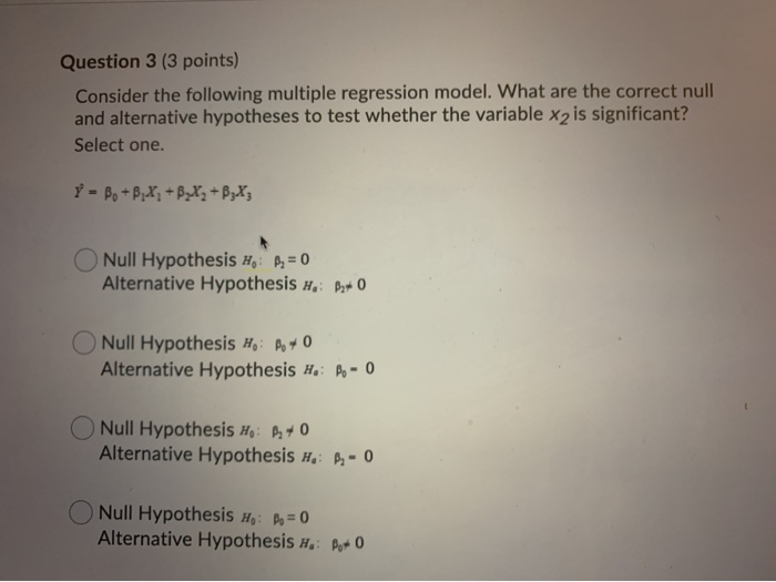 Solved Question 3 (3 points) Consider the following multiple | Chegg.com