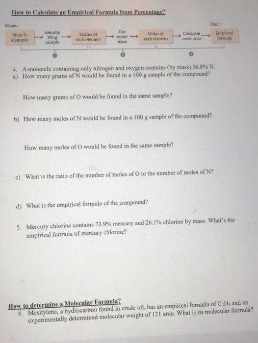 Solved How to Calculate an Empirical Formula from | Chegg.com