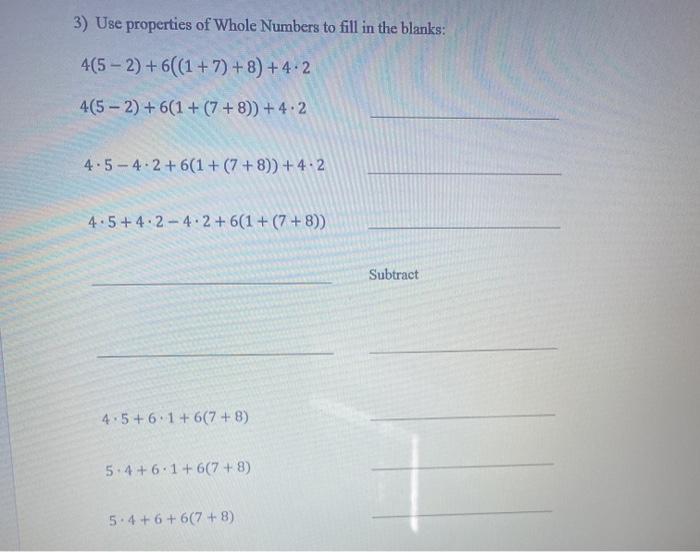 Properties Of Whole Numbers