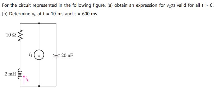 Solved For the circuit represented in the following figure, | Chegg.com