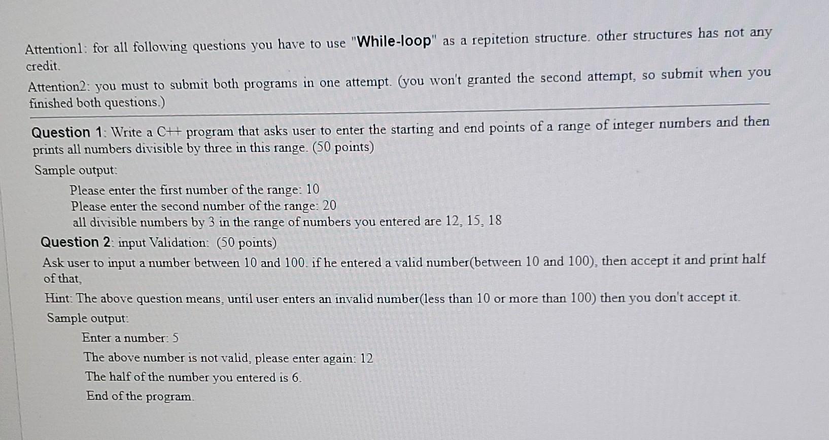 Solved Attentionl: for all following questions you have to | Chegg.com