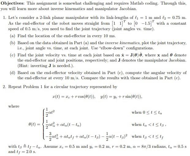 Solved This problem is about robotics. It is a problem of | Chegg.com