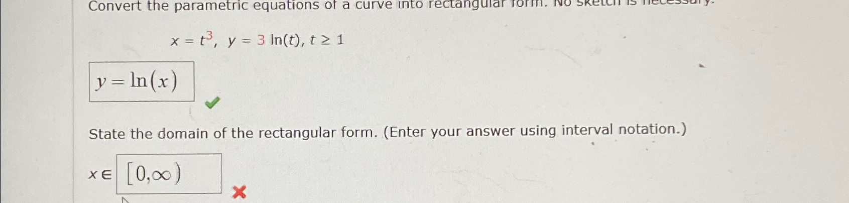 Solved Convert the parametric equations of a curve into | Chegg.com
