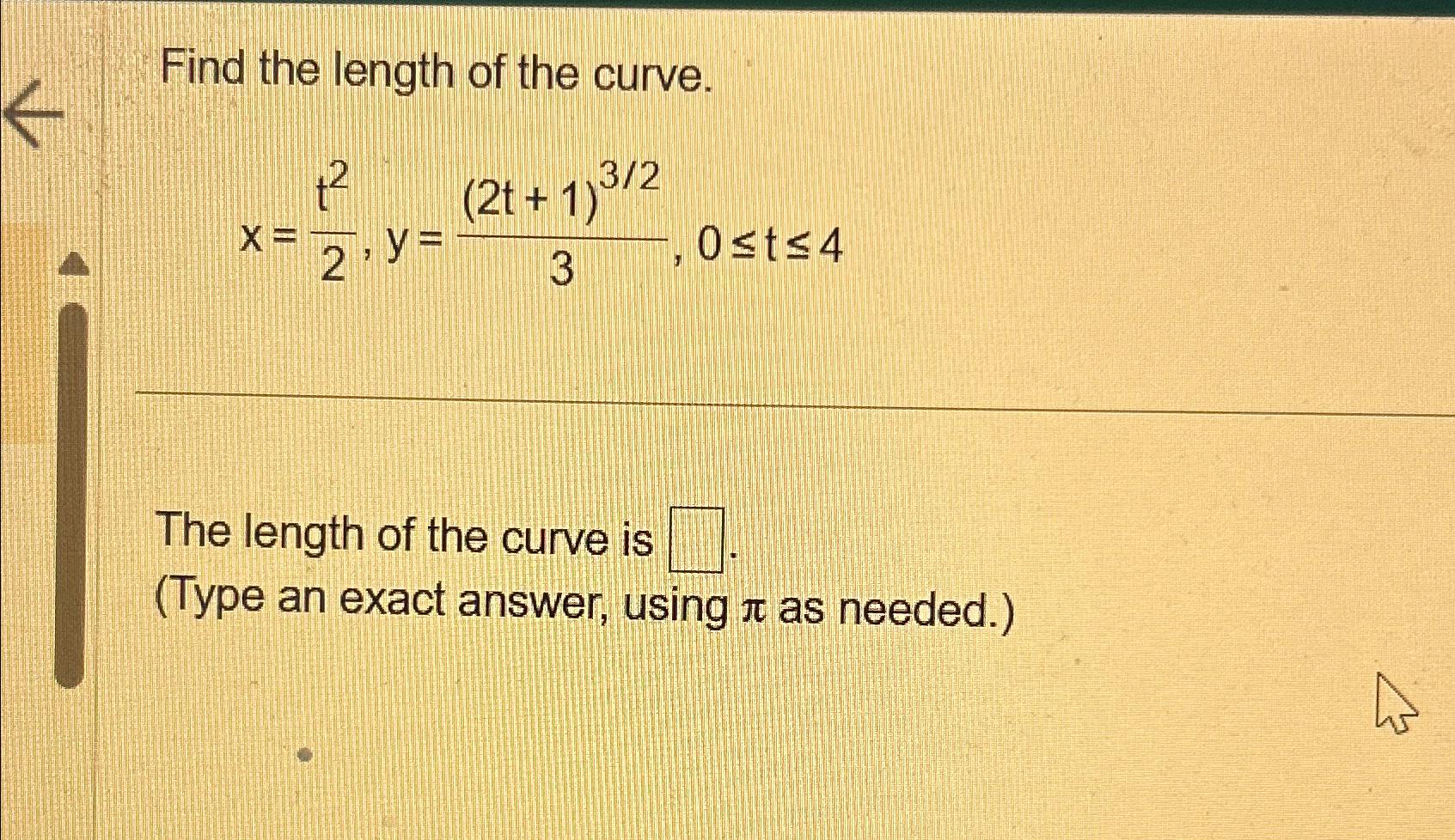 Solved Find the length of the | Chegg.com