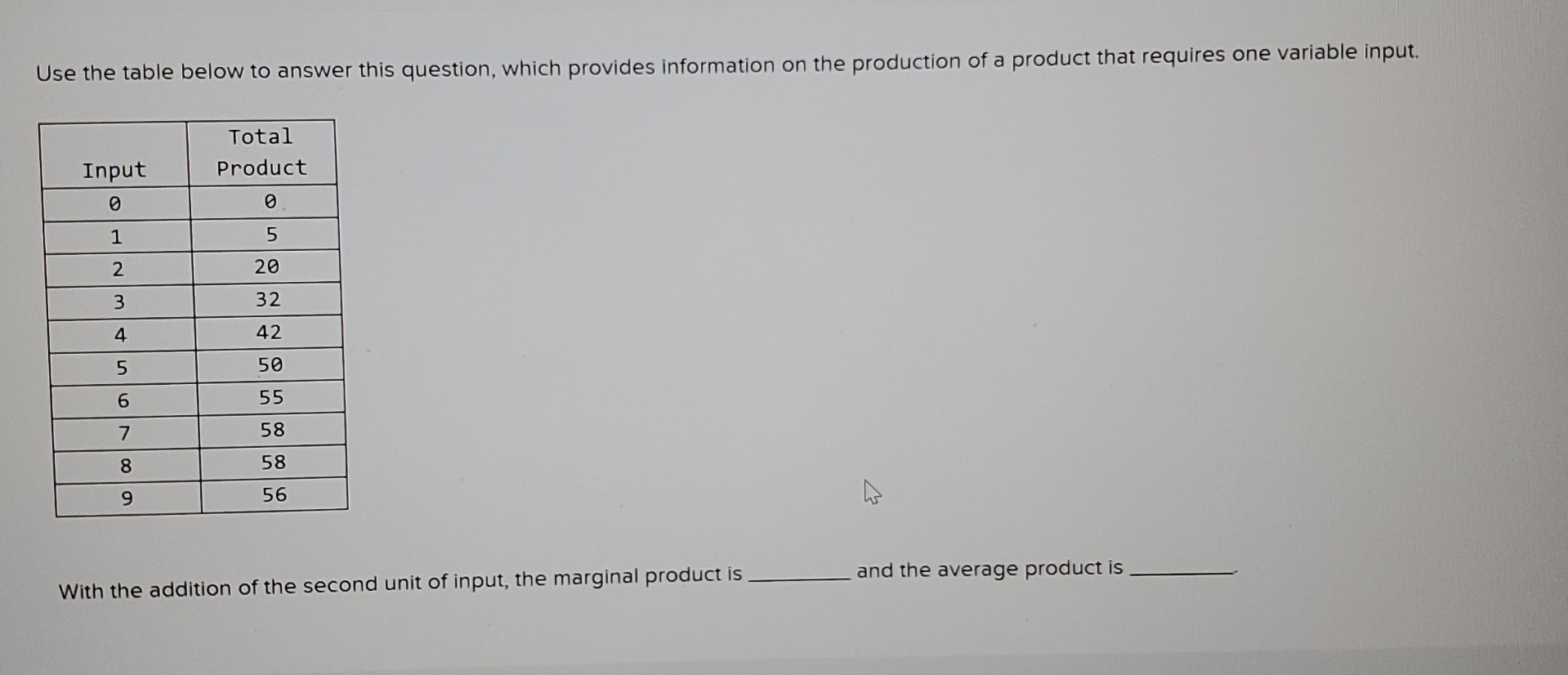 Solved Use the table below to answer this question, which | Chegg.com