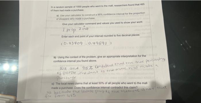 Solved b) Using the context of the problem, give an | Chegg.com