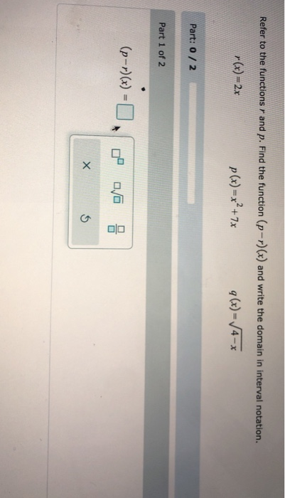 Solved Refer to the functions r and p. Find the function | Chegg.com