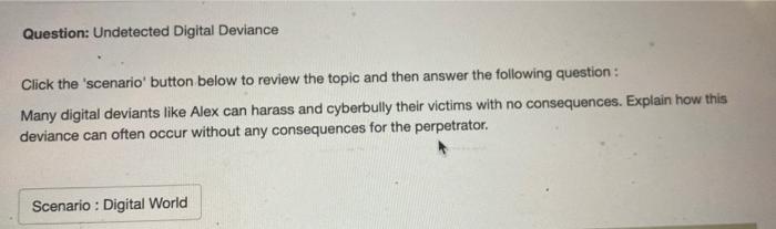 Question: Undetected Digital Deviance Click the | Chegg.com