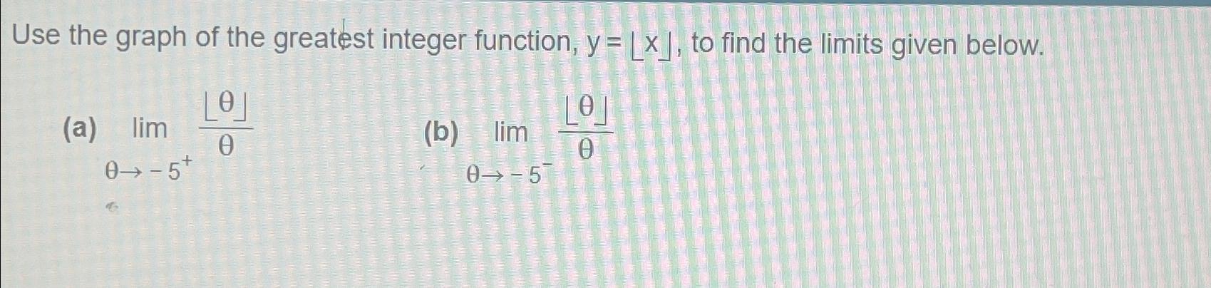 Solved WUse the graph of the greatest integer function, | Chegg.com