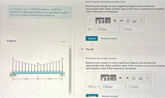 Solved Determine the equivalent resultant force. In (Figure | Chegg.com