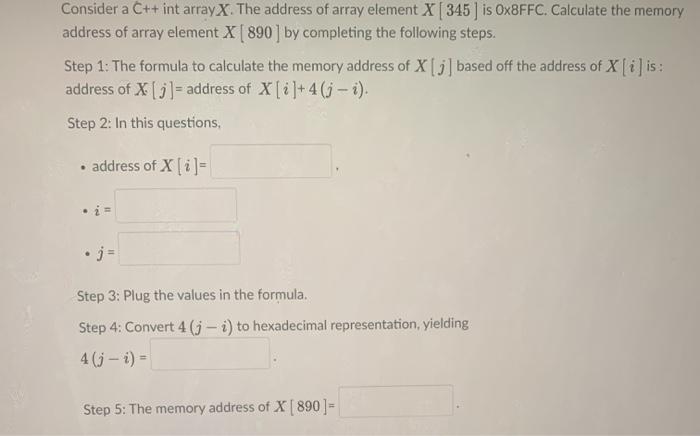 Solved Consider A C Int Array X The Address Of Array 5967