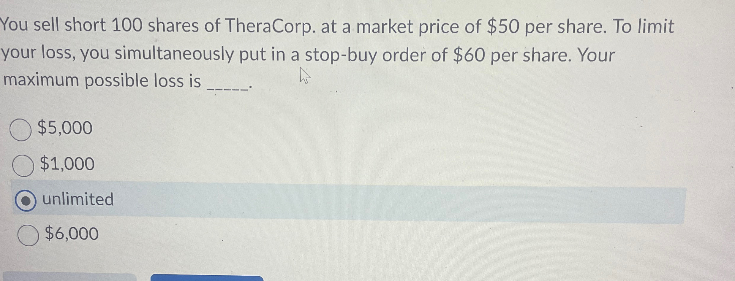 Solved You sell short 100 ﻿shares of TheraCorp. at a market | Chegg.com