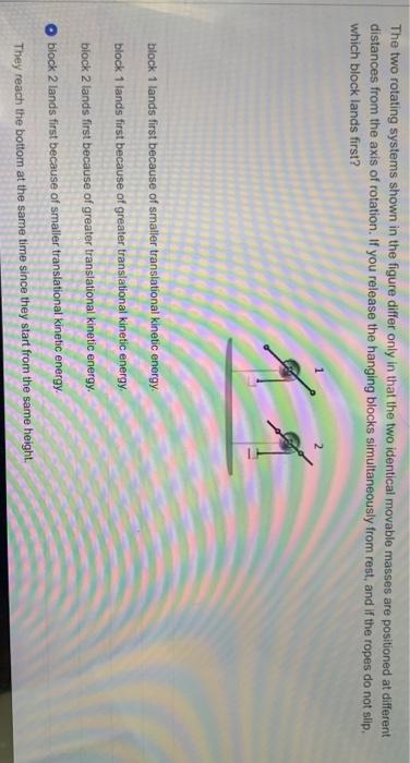 Solved The two rotating systems shown in the figure differ | Chegg.com