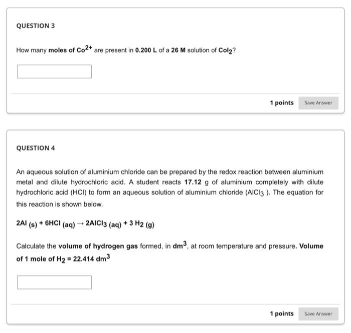 Solved How many moles of Co2+ are present in 0.200 L of a | Chegg.com