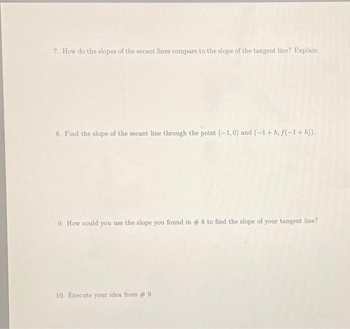 Limits and tangent lines Math\&-151 Consider the | Chegg.com