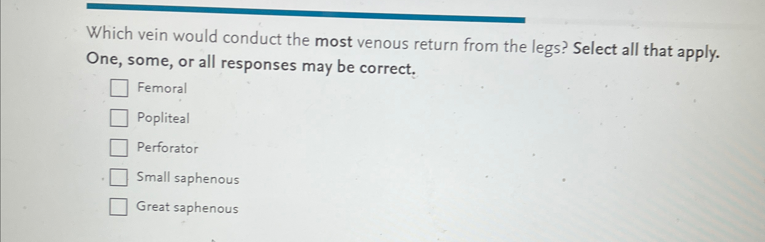 Solved Which vein would conduct the most venous return from | Chegg.com