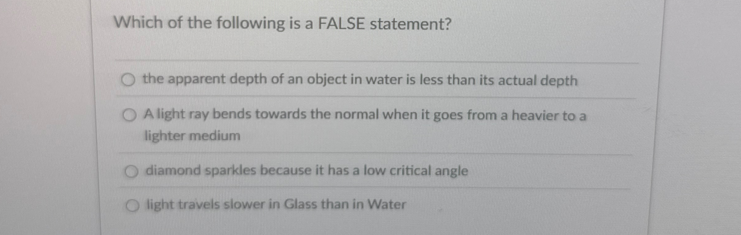 Solved Which of the following is a FALSE statement?the | Chegg.com