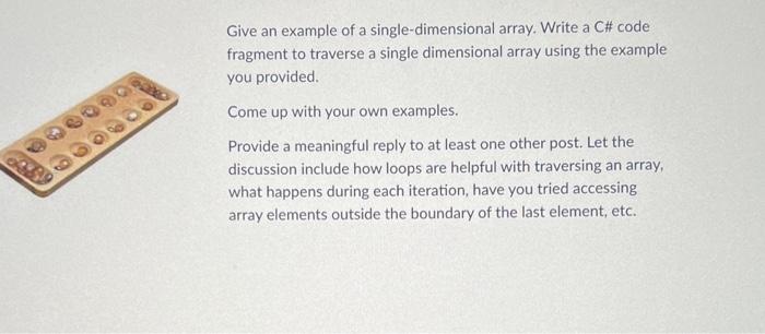 Solved Give an example of a single-dimensional array. Write | Chegg.com