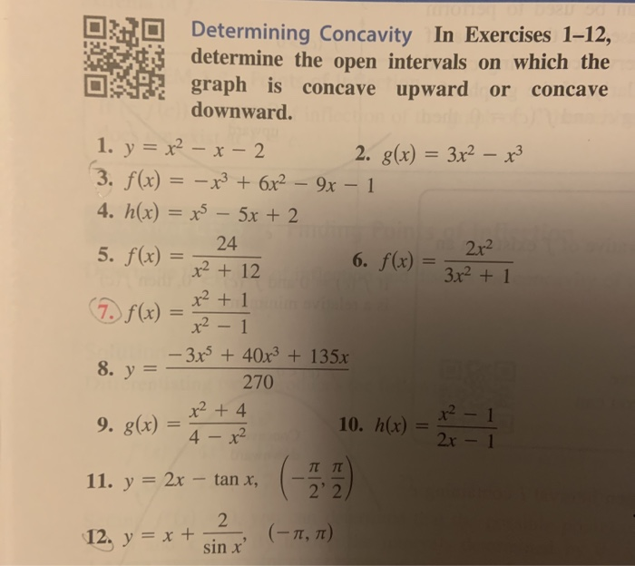 Solved Determining Concavity In Exercises 1 12 Determine