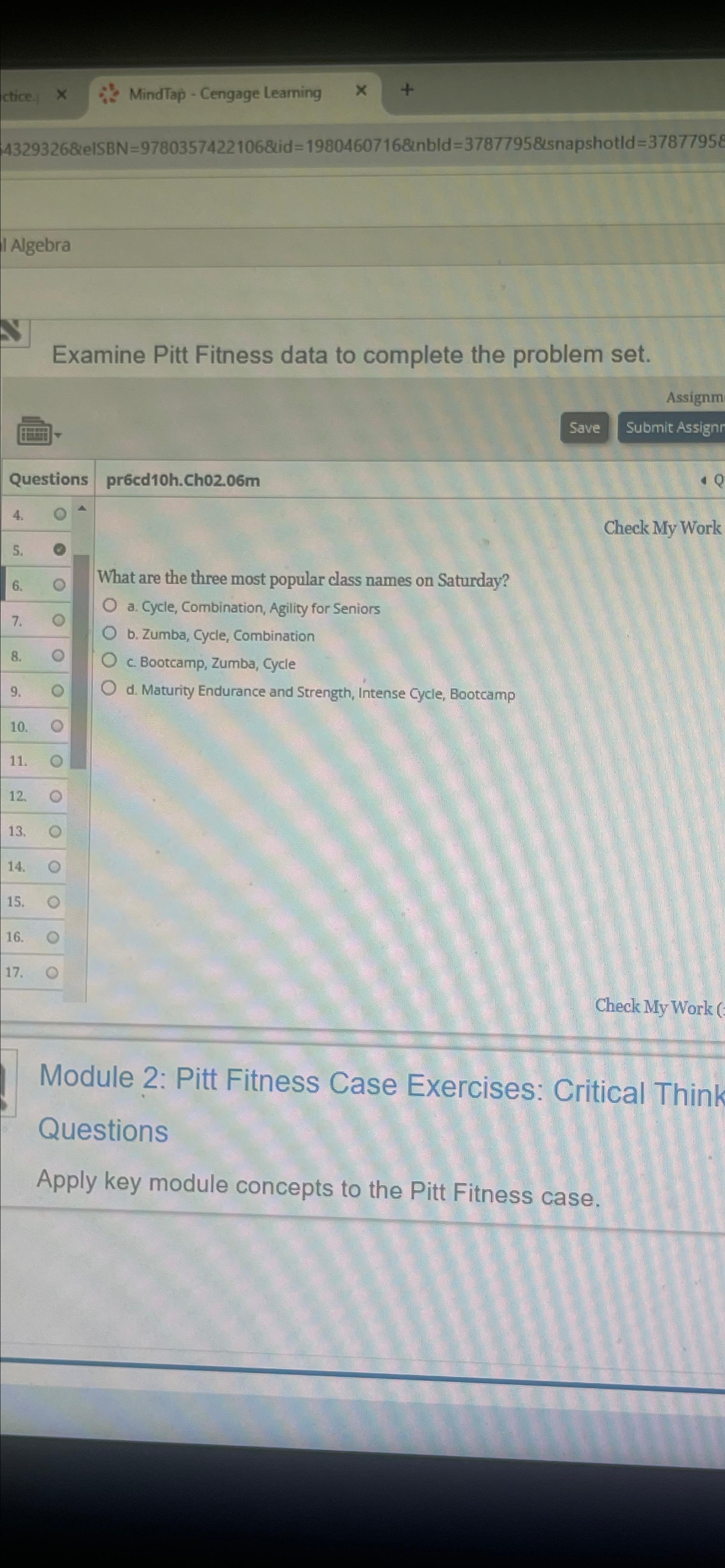 Solved Examine Pitt Fitness data to complete the problem | Chegg.com