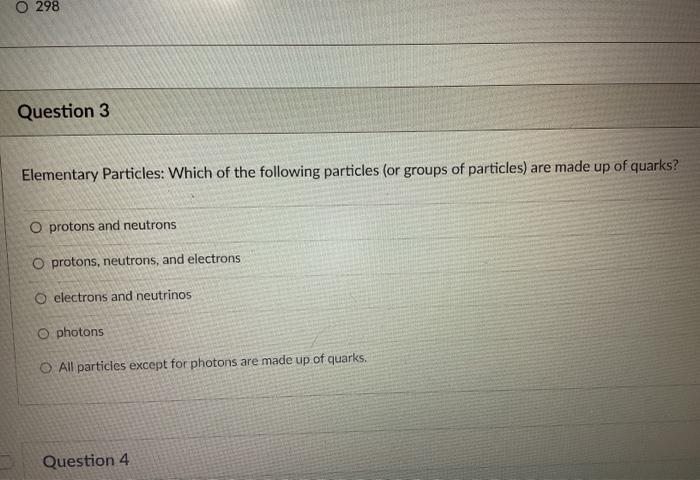 Solved Elementary Particles: Which of the following | Chegg.com