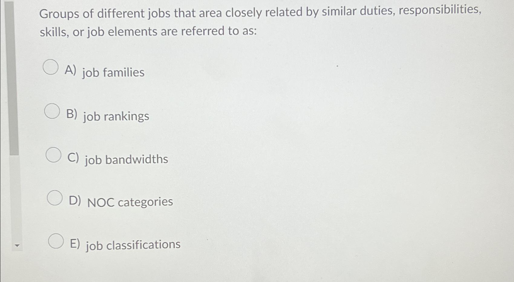 Solved Groups of different jobs that area closely related by | Chegg.com