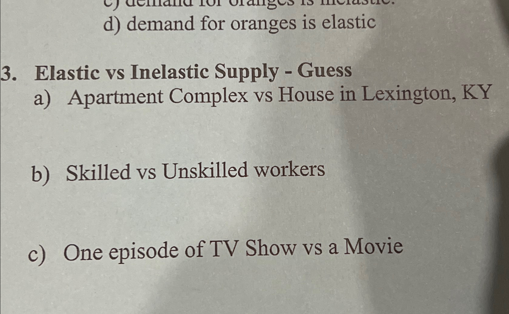 Solved 3. ﻿Elastic vs Inelastic Supply - ﻿Guessa) ﻿Apartment | Chegg.com