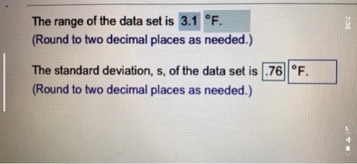 Solved Use software or a calculator to find the range, | Chegg.com