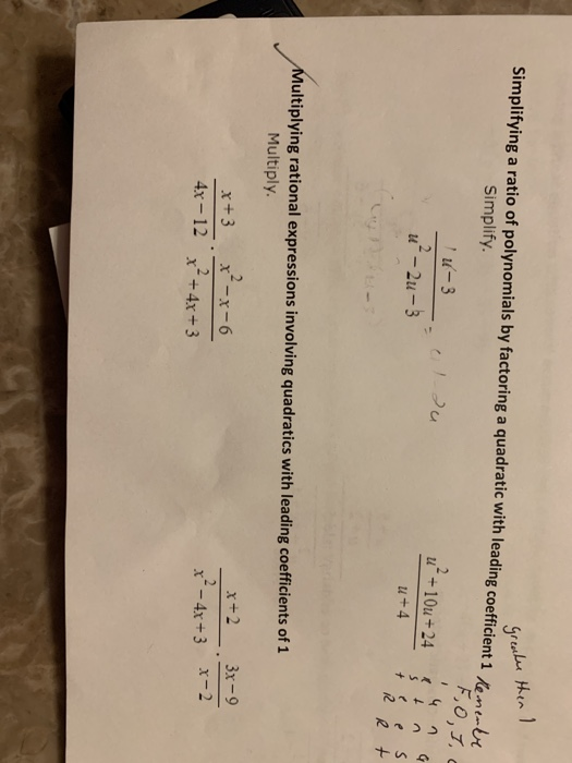 Solved greater than Simplifying a ratio of polynomials by | Chegg.com