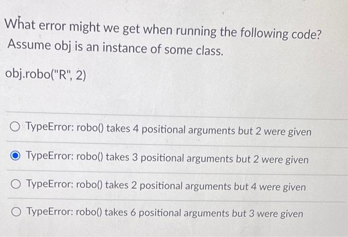 Solved What error might we get when running the following | Chegg.com