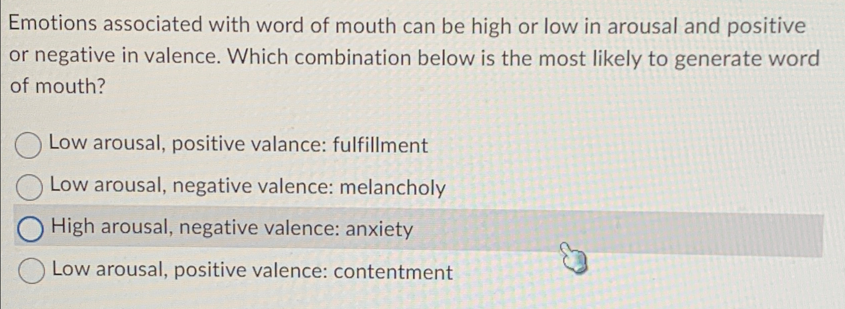 Solved Emotions associated with word of mouth can be high or | Chegg.com
