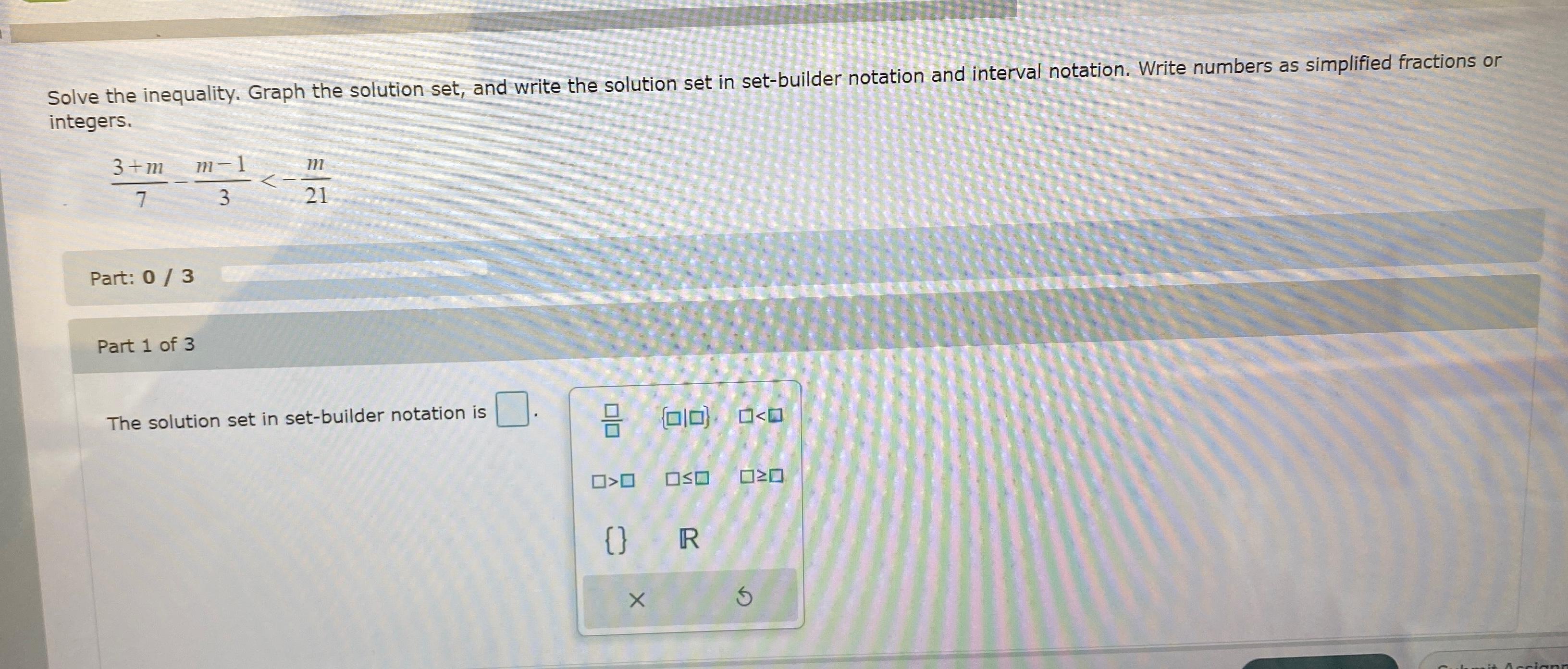 Solved Solve the inequality. Graph the solution set, and | Chegg.com