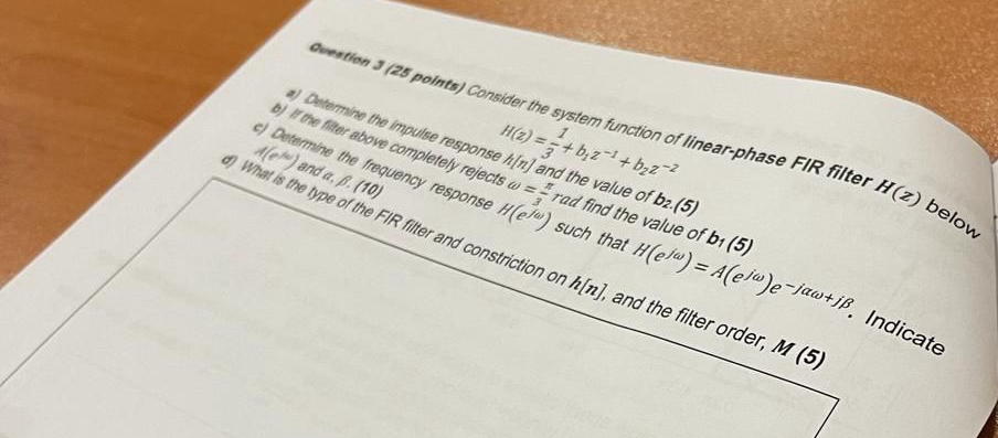 Solved Consider the system function linear phase FIR filter | Chegg.com