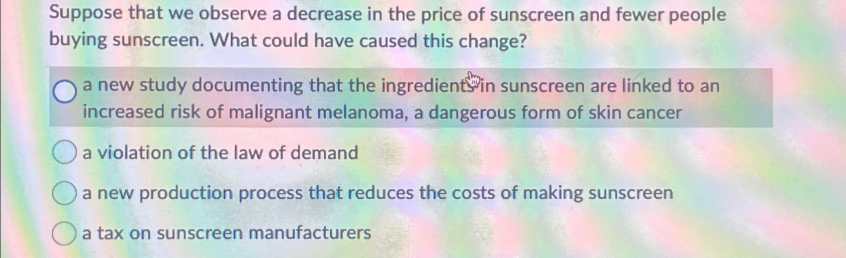 Solved Suppose that we observe a decrease in the price of | Chegg.com