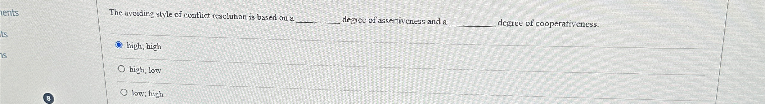 Solved The avoiding style of conflict resolution is based on | Chegg.com