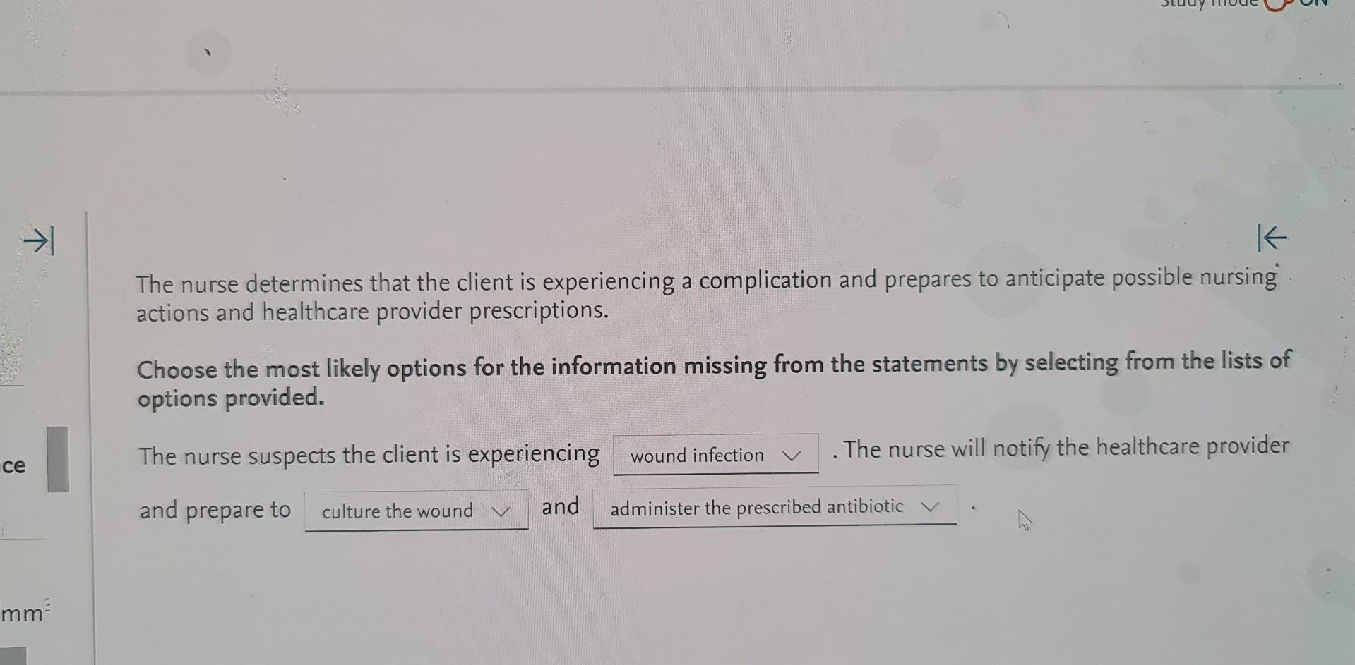 The nurse determines that the client is experiencing | Chegg.com