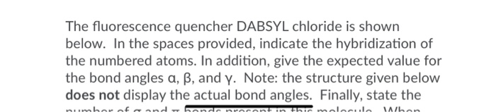Solved The fluorescence quencher DABSYL chloride is shown | Chegg.com