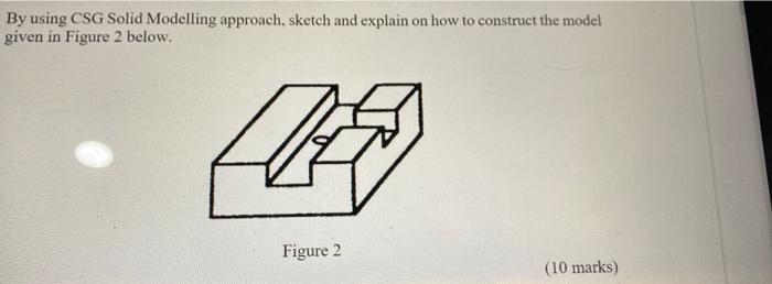 Solved By using CSG Solid Modelling approach, sketch and | Chegg.com